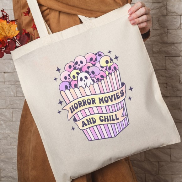 Hot Topic | Bags | Horror Movies And Chill Vibrant Pastel Tote Bag ...